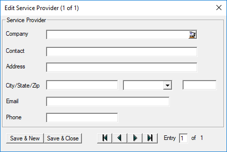 2500 Completing the Written List of Service Providers screen
