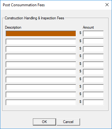 2619 Entering Construction Handling & Inspection Fees
