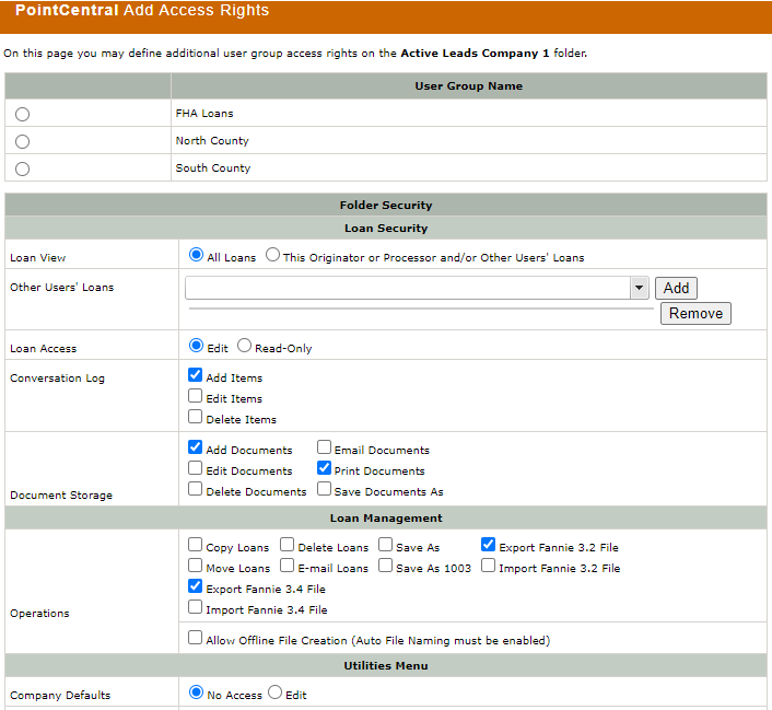 3312 Assigning user or user group access rights to a data folder