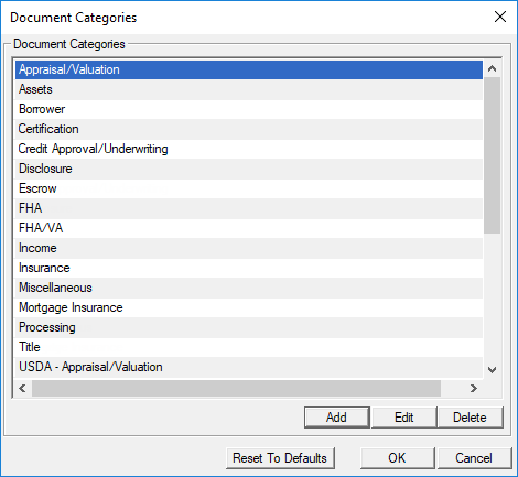 5501 Adding the UCD document category and types manually