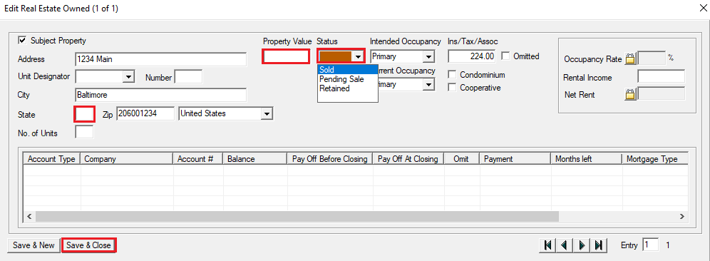 Code 118337 Subject Property Type Code is missing