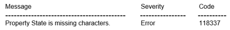 Code 118337 Subject Property Type Code is missing