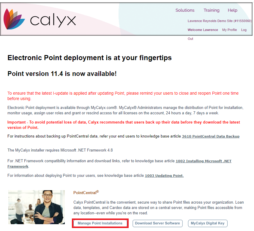 3100 Updating PointCentral