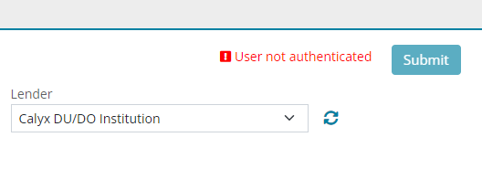 User not Authenticated
